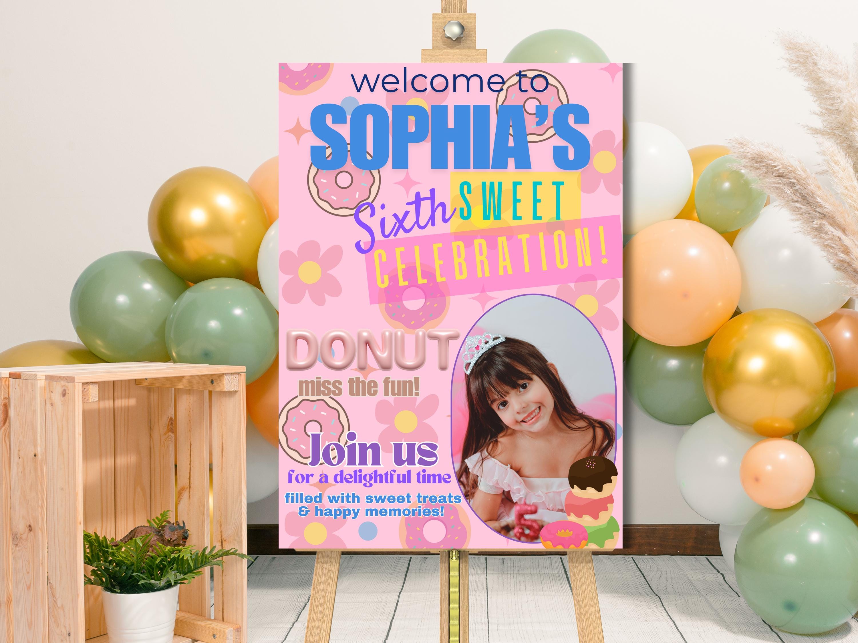 Donut Theme Welcome Birthday Signage, Colorful Welcome Sign, Sweet ...