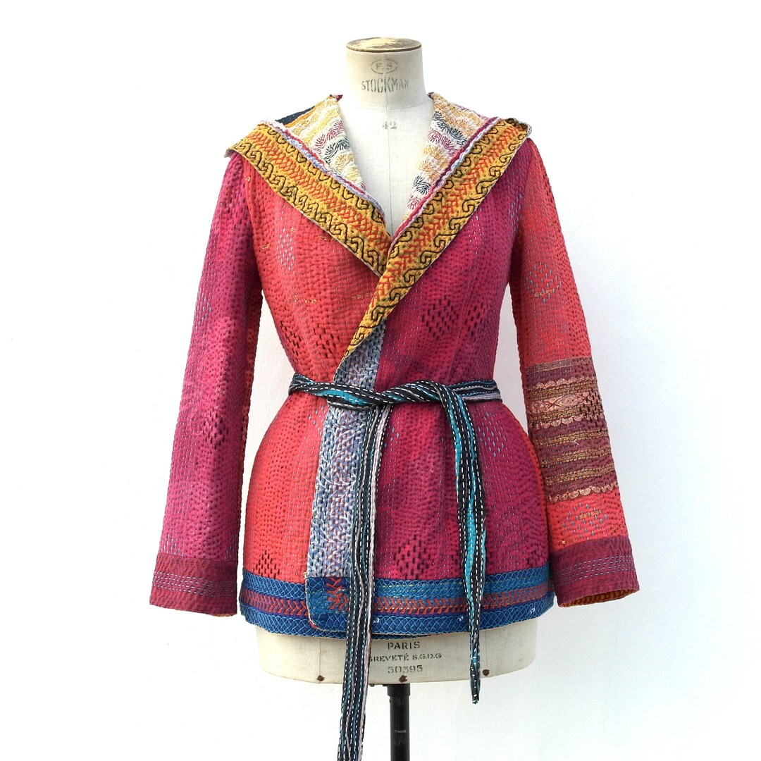 Reversible Kantha Coat, Kantha Jacket, Boho Jacket, Gypsy Jacket, Gift ...