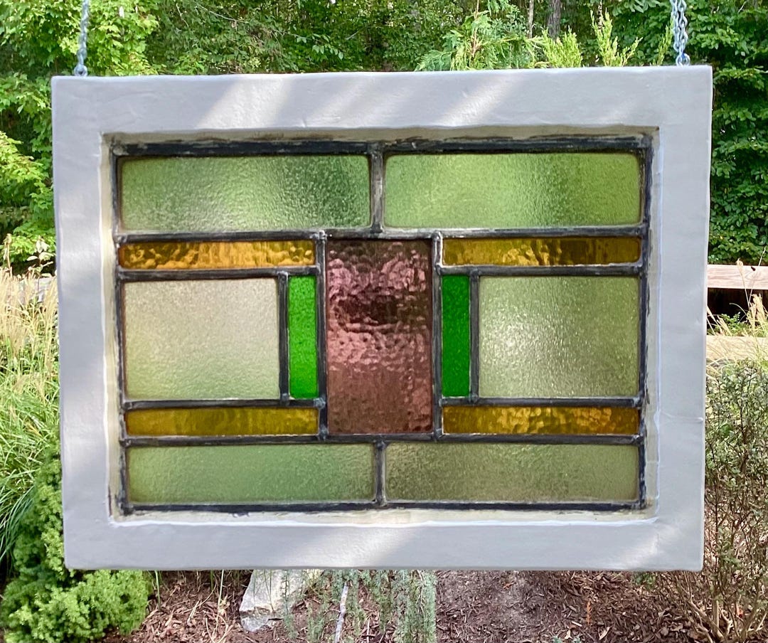 Antique Stained Glass Panel, Antique Glass, Architectural Window Glass ...