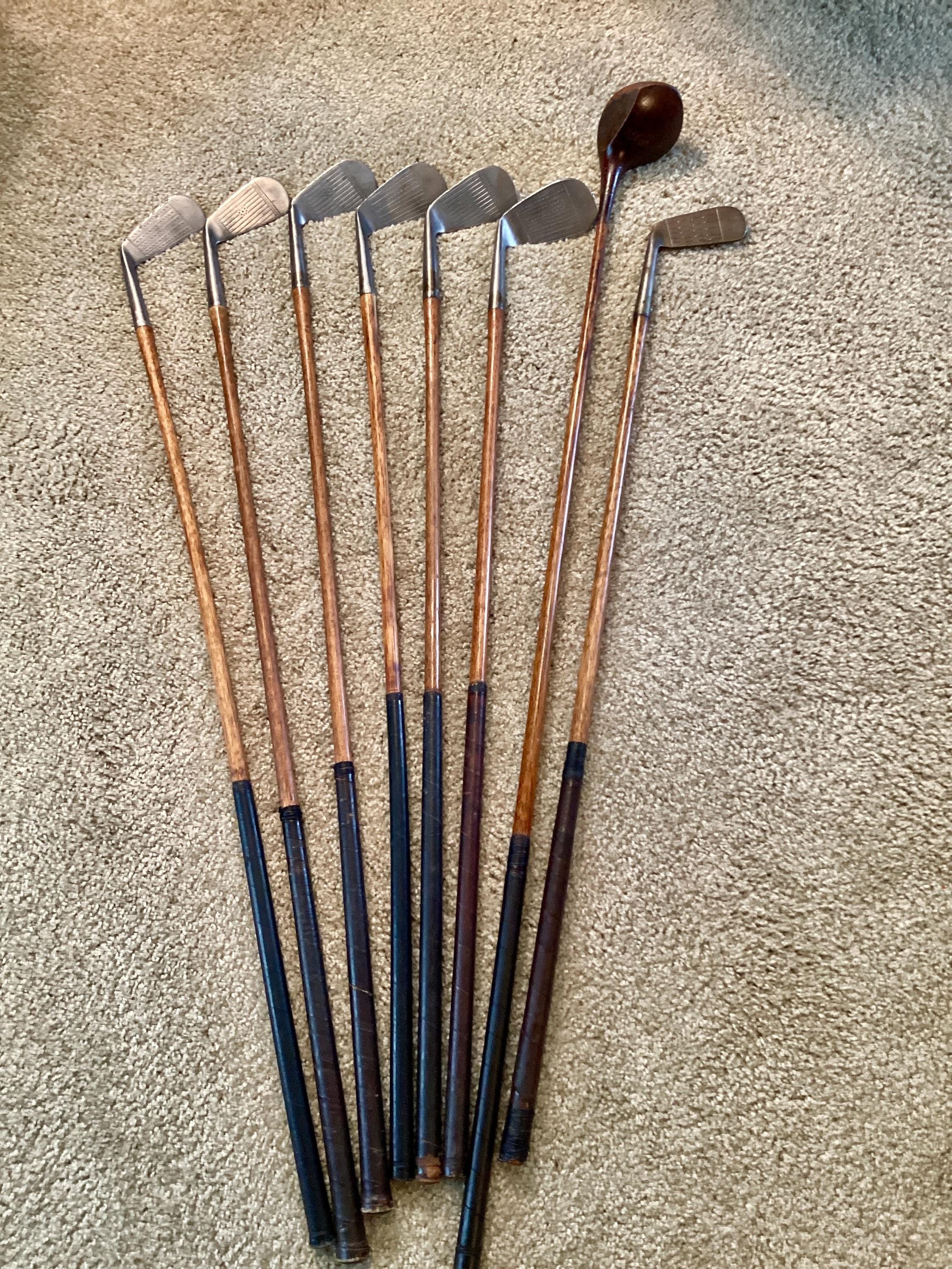 054-right Hand Golf Play Set, Hickory Clubs, Golf Play Sets,antique ...