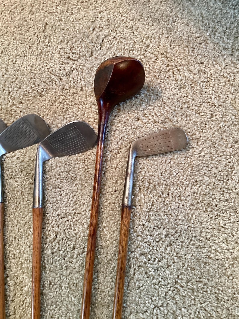 054-right Hand Golf Play Set, Hickory Clubs, Golf Play Sets,antique ...