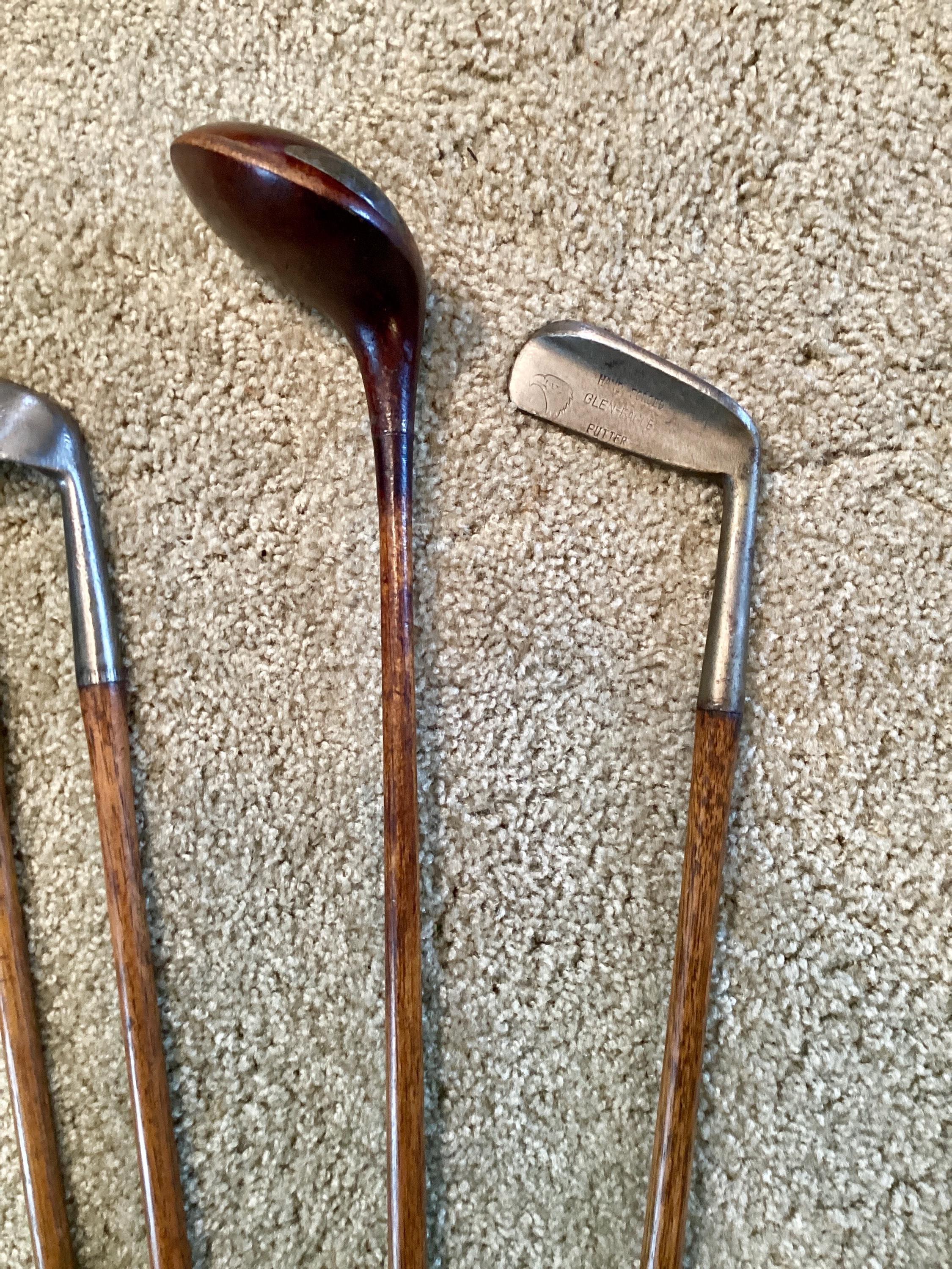054-men’s Right Hand Golf Play Set, Hickory Clubs, Golf Play Sets ...