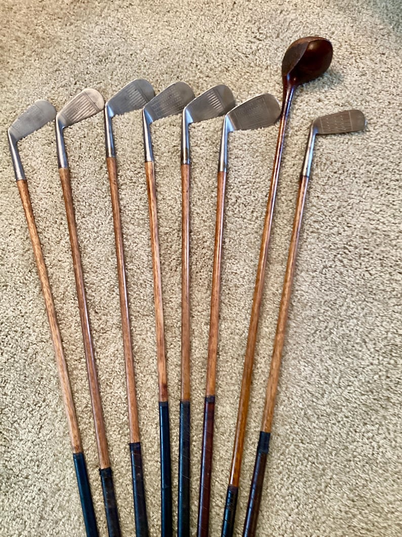054-right Hand Golf Play Set, Hickory Clubs, Golf Play Sets,antique ...