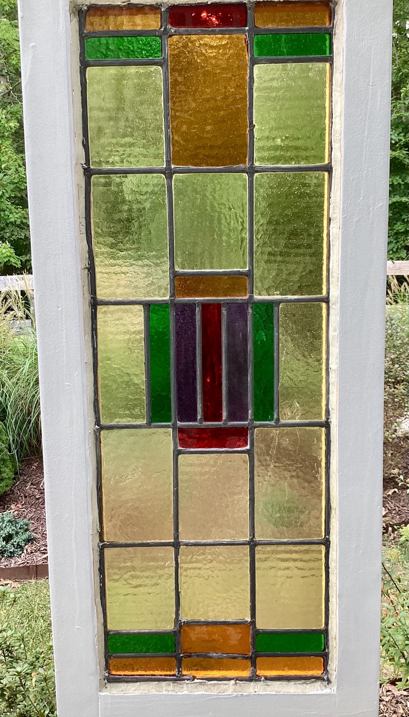 Antique Stained Glass Panel, Antique Glass, Architectural Window Glass ...