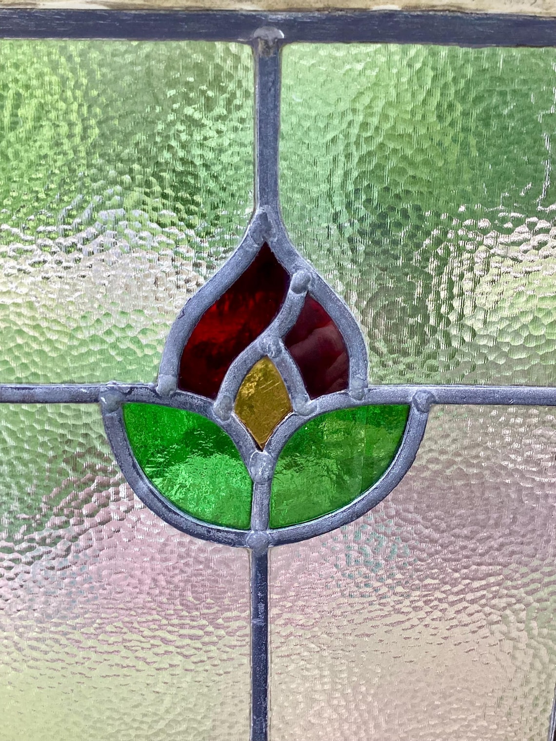 Antique Stained Glass Panel: Restored Leaded Flower Window Art- 001 - Etsy