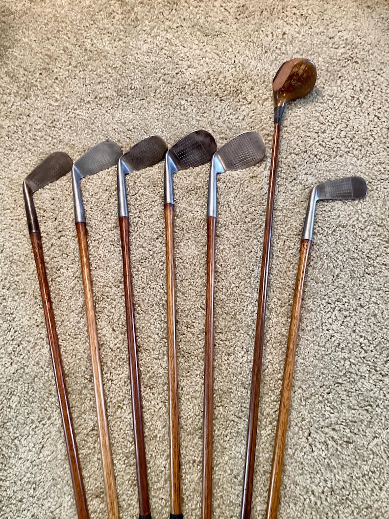 053-men’s Right Hand Golf Play Set, Hickory Clubs, Golf Play Sets ...