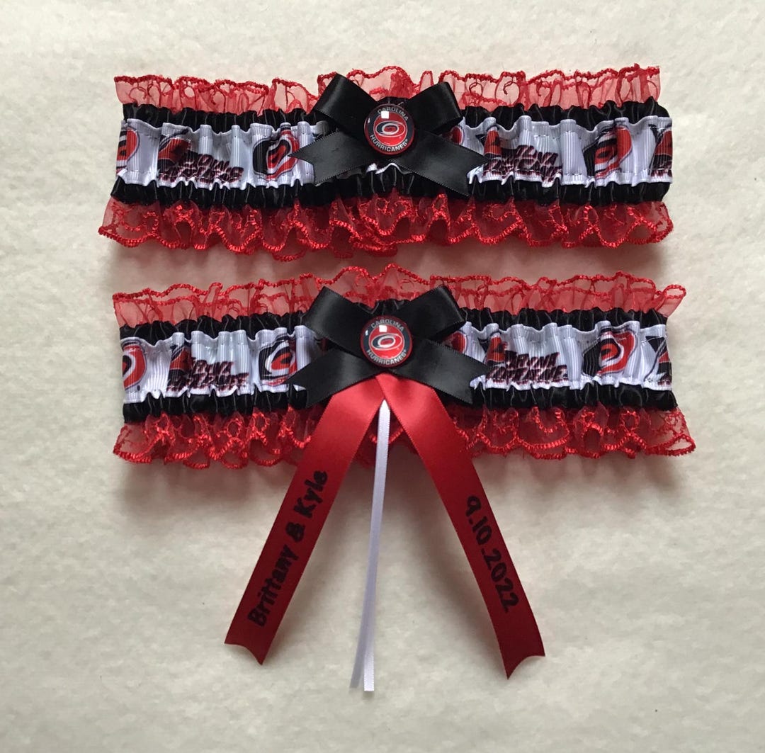 Carolina Hurricanes Personalised Wedding Prom Garter and Tossing Garter ...