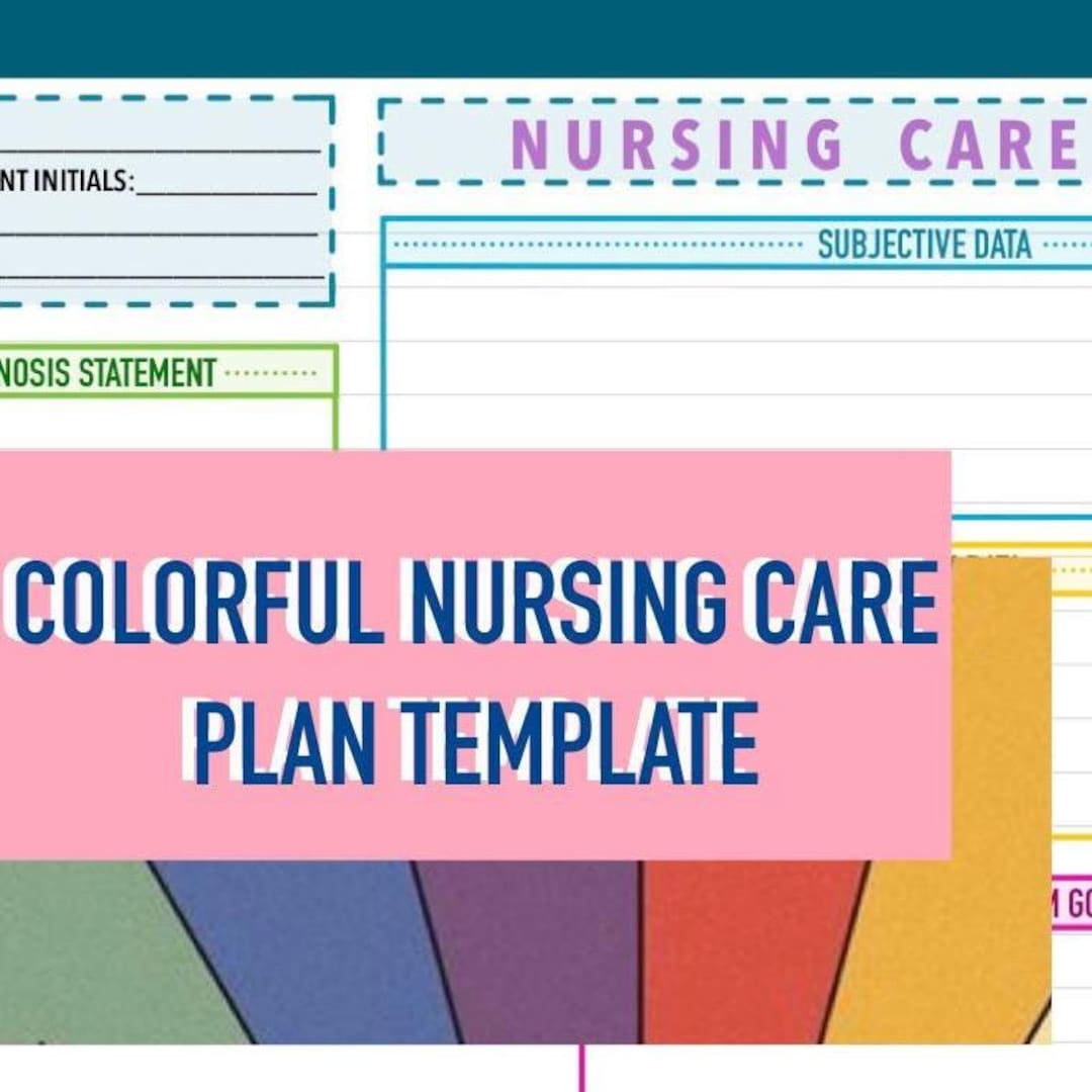 Colorful Care Plan Template for Nursing Students - Etsy