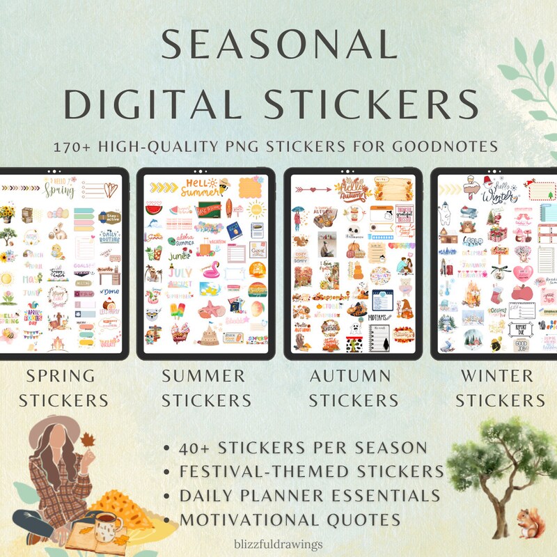 Seasonal Planner Stickers - Etsy