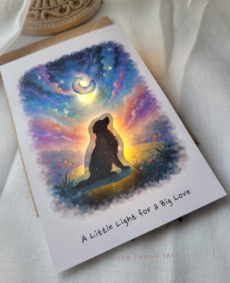 Personalised Light up Pet Card, Custom Dog Cat Gift, LED Pet Keepsake ...