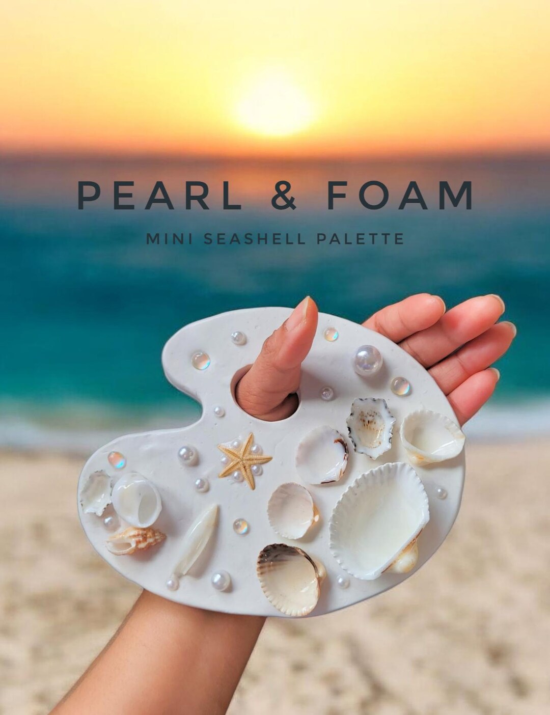 Seashell Paint Palette for Watercolor, Mermaid Art Palette, Mosaic ...