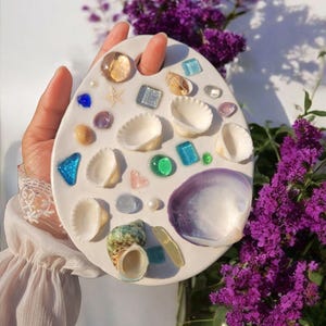 Handmade Mermaid Seashell Artist Palette, Coastal Ocean Inspired - Etsy