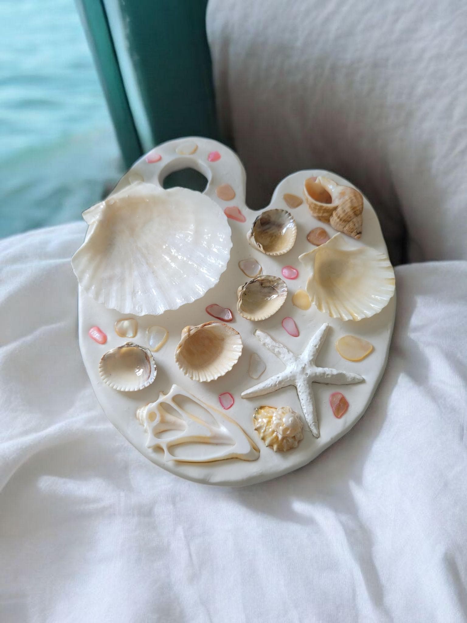 Handmade Seashell Paint Palette | Mermaid Artist Mixing Tray, Mosaic ...