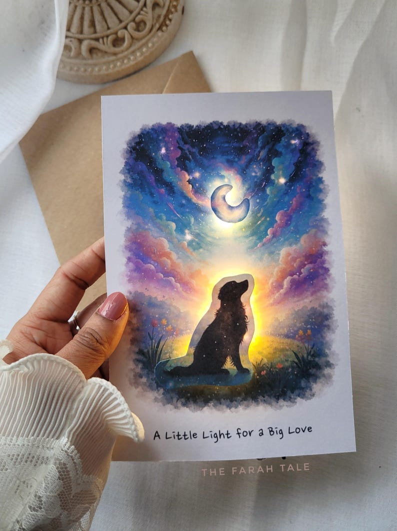 Personalised Light up Pet Card, Custom Dog Cat Gift, LED Pet Keepsake ...