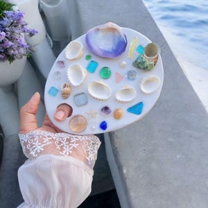 Handmade Mermaid Seashell Artist Palette, Coastal Ocean Inspired - Etsy