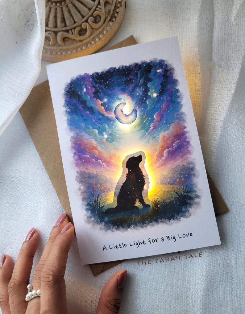 Personalised Light up Pet Card, Custom Dog Cat Gift, LED Pet Keepsake ...