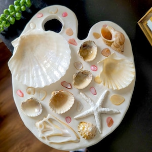 Handmade Seashell Paint Palette | Mermaid Artist Mixing Tray, Mosaic ...