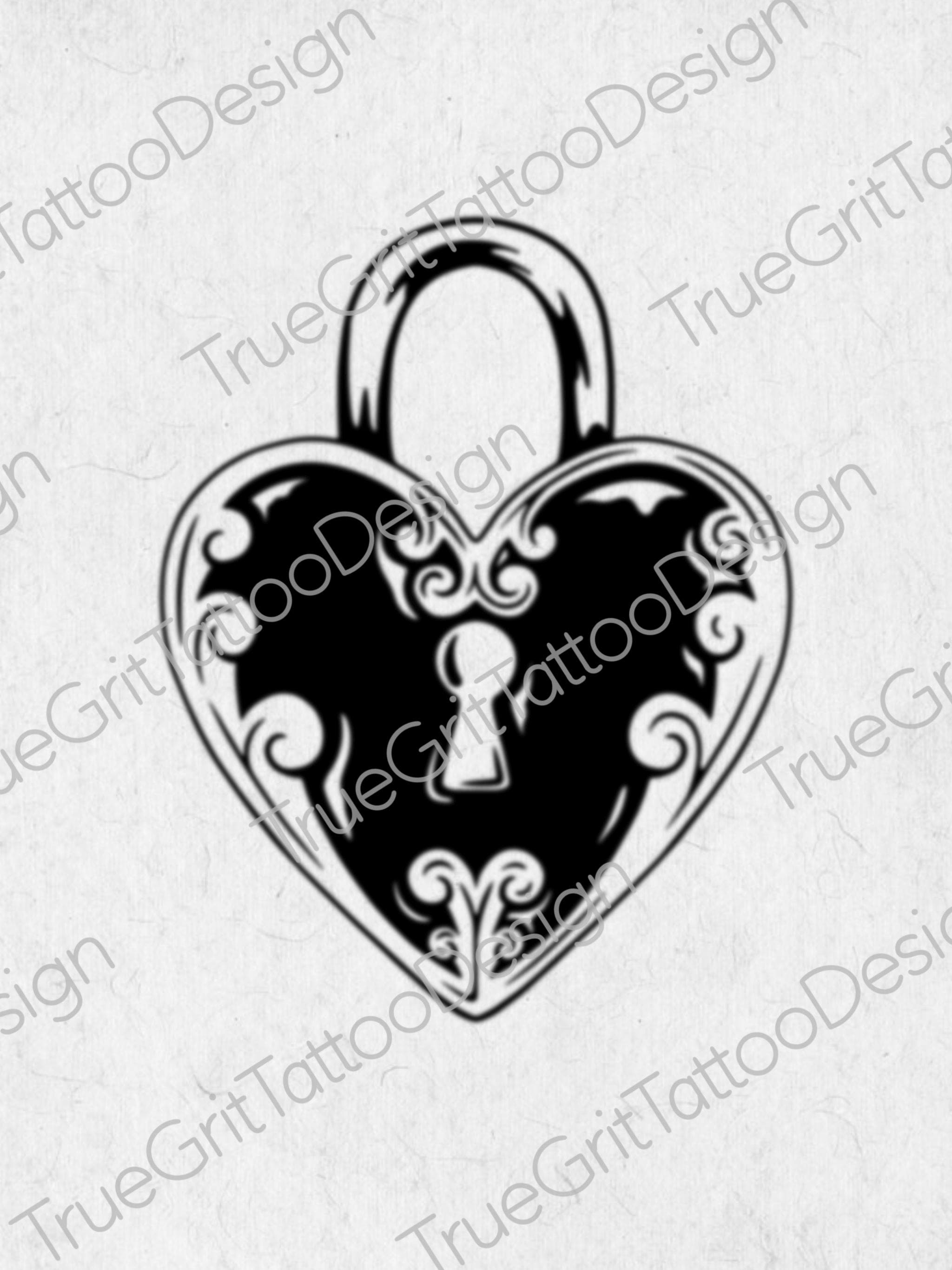 Heart Lock and Key Matching Tattoos - Etsy