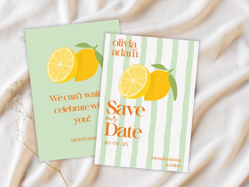 Save the Date Invitation Hand Drawn Colourful - Etsy