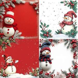 24 Christmas Snowman Clipart, Holiday Winter Decoration, Festive ...