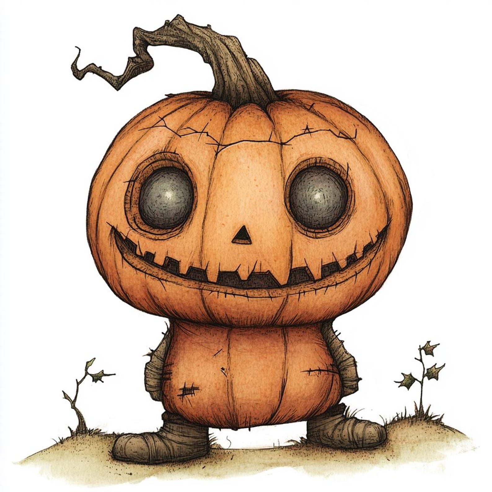 24 Spooky Pumpkin Clipart, Halloween Jack O Lantern Clip Art, Creepy ...