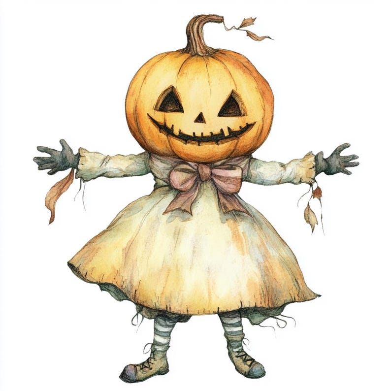 24 Spooky Pumpkin Clipart, Halloween Jack O Lantern Clip Art, Creepy ...