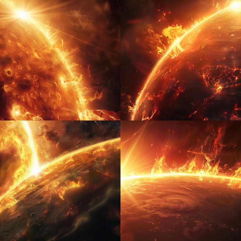 24 Stunning Solar Flare Digital Clipart, Sun Burst Illustration, Outer ...