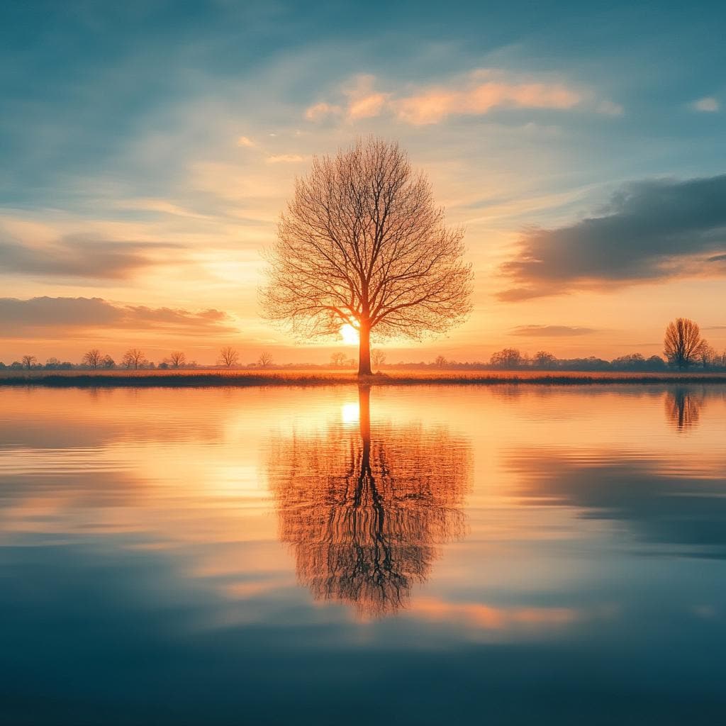 24 Sunset Tree Clipart, Tree Reflection Clipart, Nature Scene Clipart ...