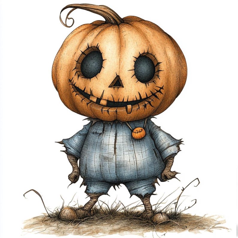 24 Spooky Pumpkin Clipart, Halloween Jack O Lantern Clip Art, Creepy ...