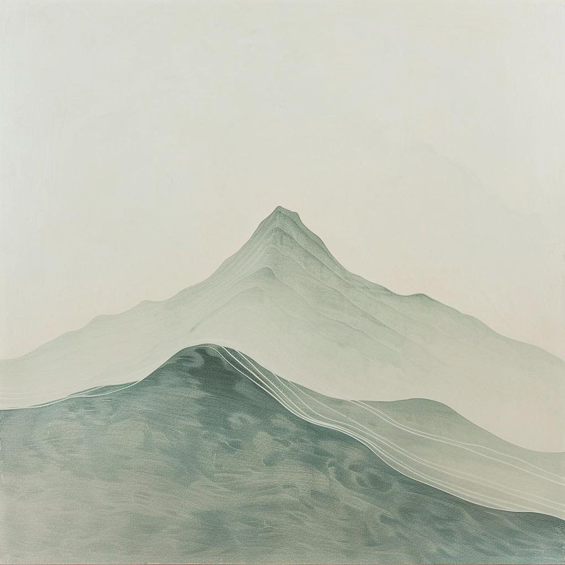 24 Green Abstract Mountain Clipart, Modern Nature Artwork Download ...