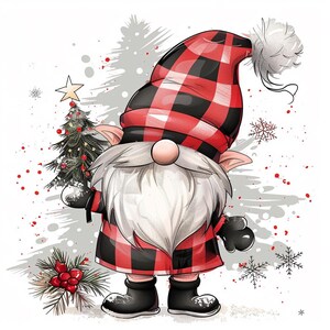 24 Christmas Gnome Clipart Holiday Decoration Scandinavian Art Winter ...