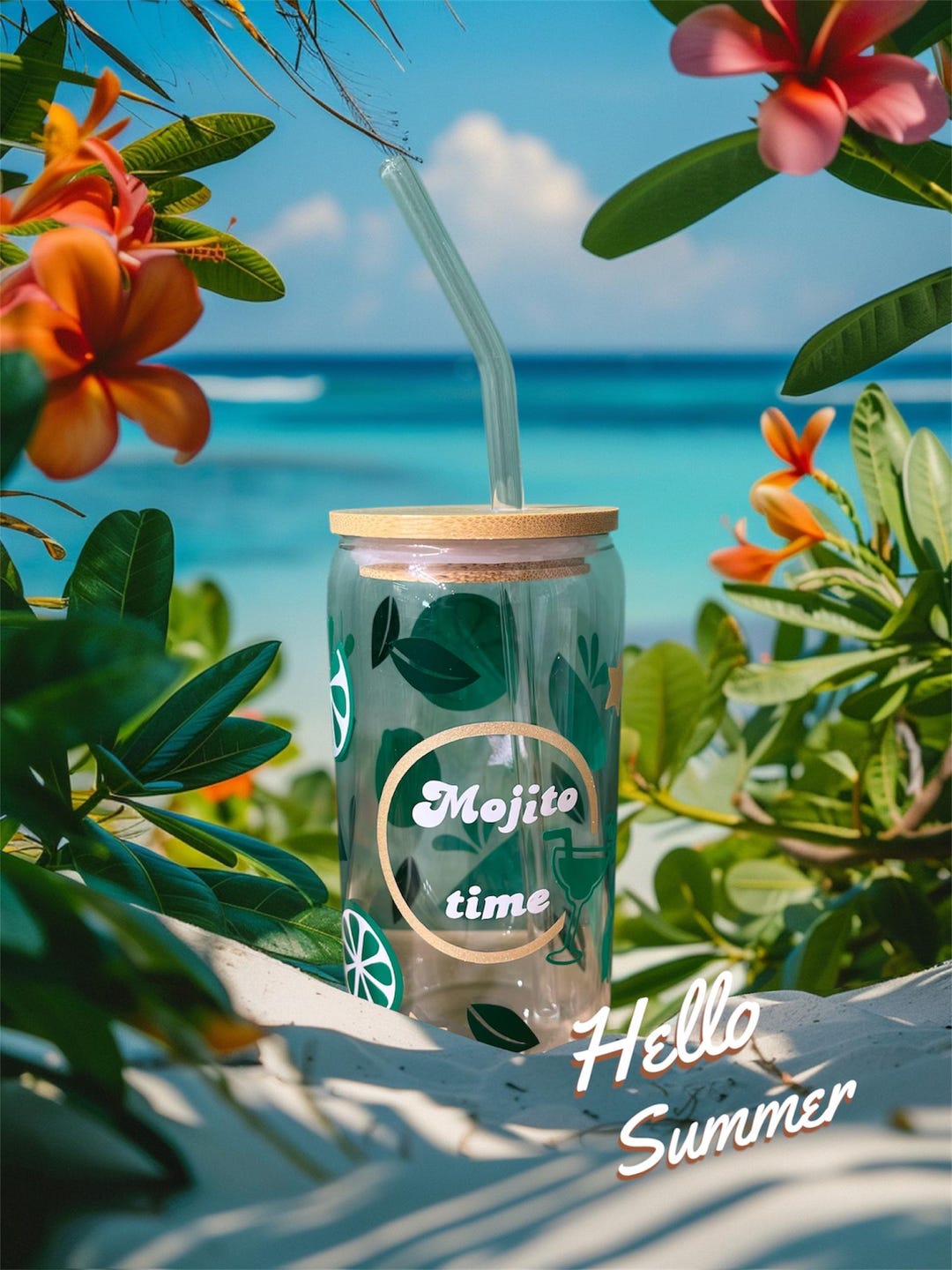 Personalized Mojito Glass Tumbler With Straw / Coffee Glass Mug ...