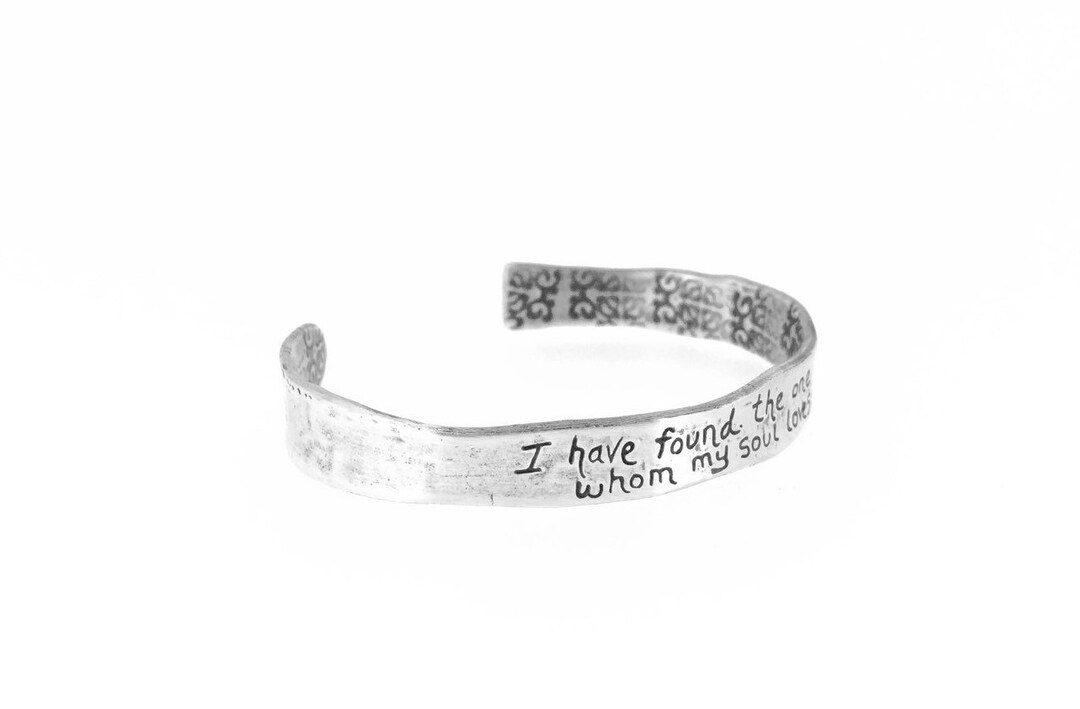 Sterling Silver Quote Cuff . Song of Solomon the One Whom My Soul Loves ...