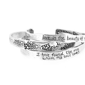 Sterling Silver Quote Cuff . Song of Solomon the One Whom My Soul Loves ...