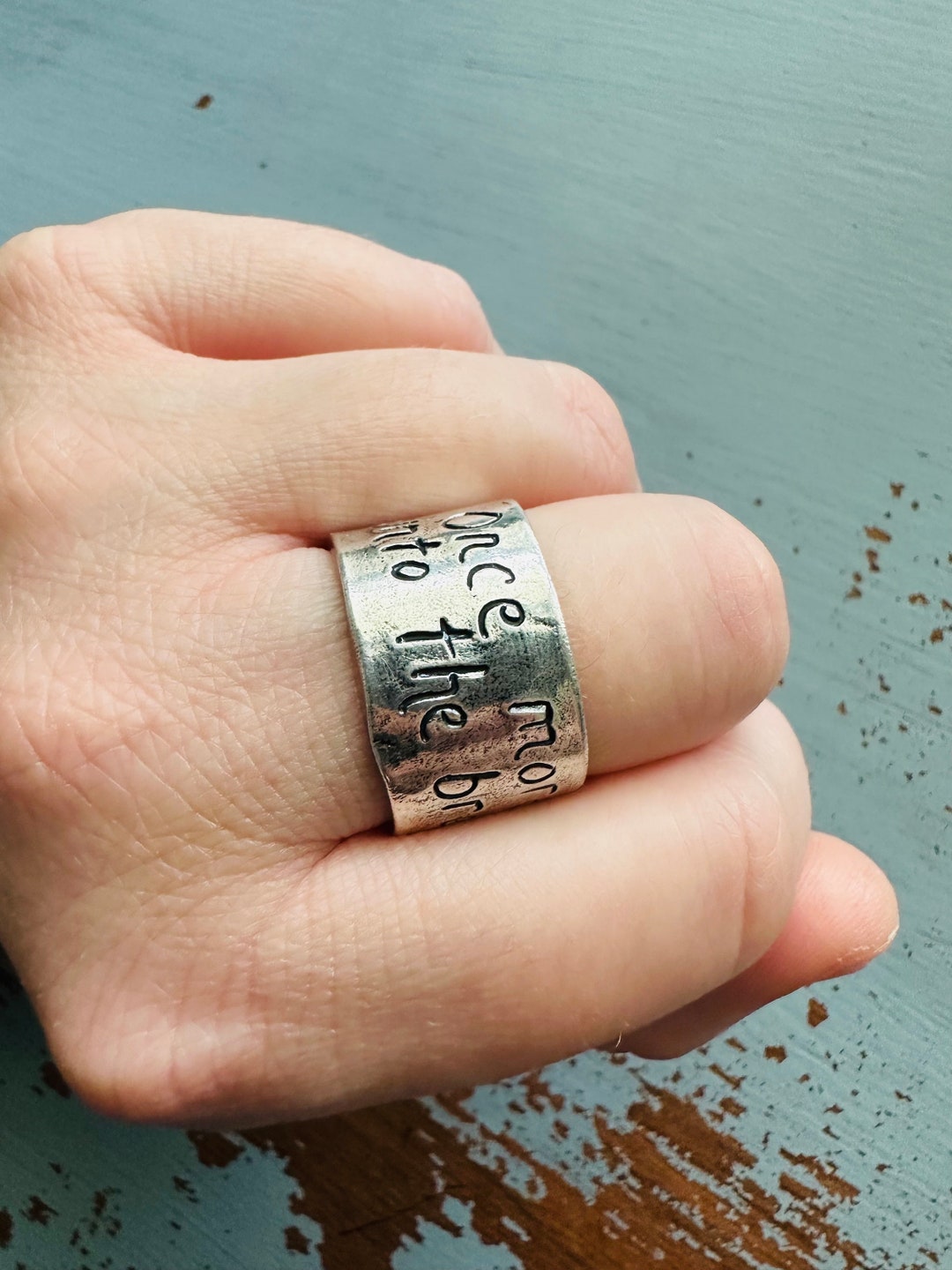 Shakespeare Winston Churchill Quote Ring . Wide Sterling Silver Ring ...
