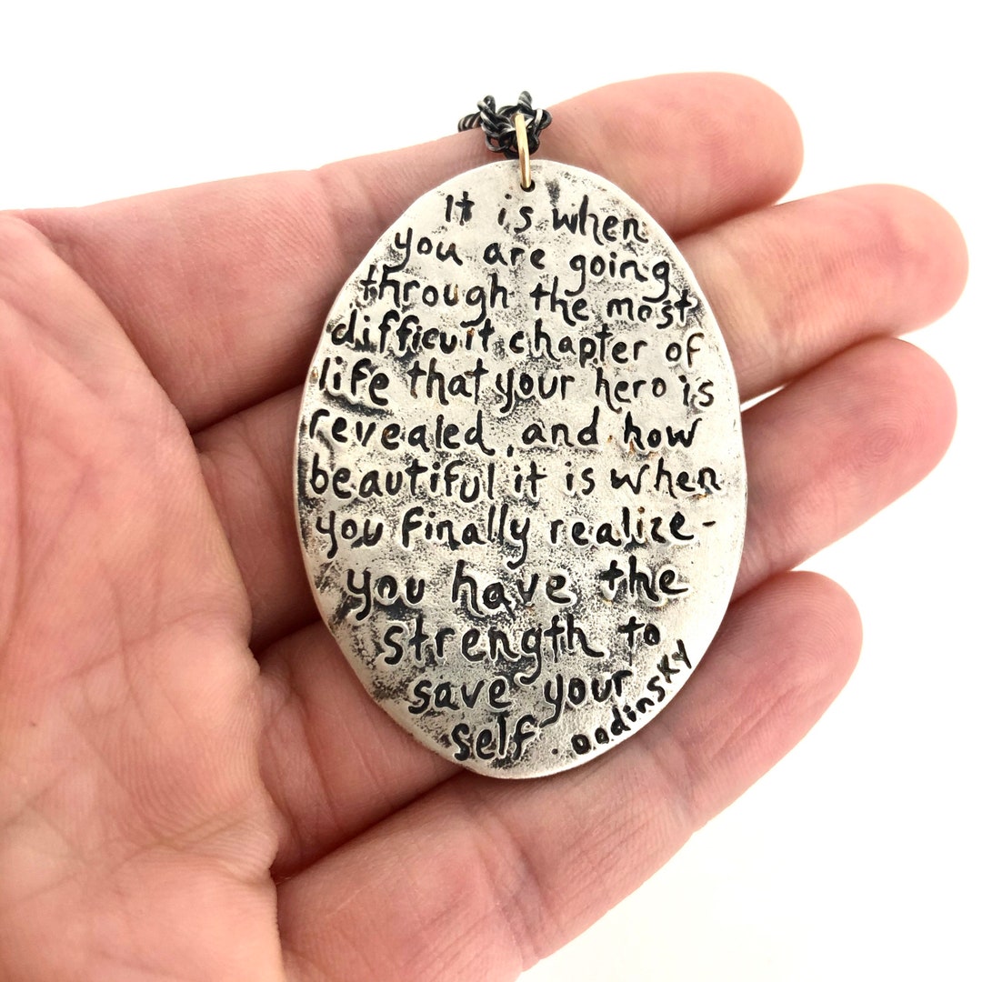 Sterling Silver Inspirational Dodinsky Quote Necklace Jewelry by ...