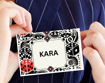 Editable Double-sided Bunco Name Tag Template | Printable Bunco Party ...