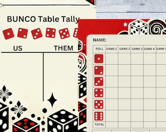 Printable Bunco Score Sheets, Tally Sheets & Table Cards PDF | Bunco ...