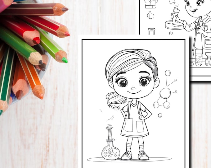Girls in STEM Science Math Coloring Pages | Empowering Women Scientists ...