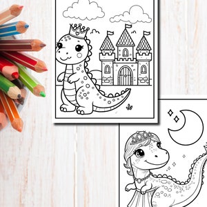 Princess Dinosaur Coloring Pages for Kids | Printable Dinosaur Princess ...