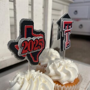 Texas Tech Cupcake Toppers – Red Raiders Party Decor – TTU Game Day ...