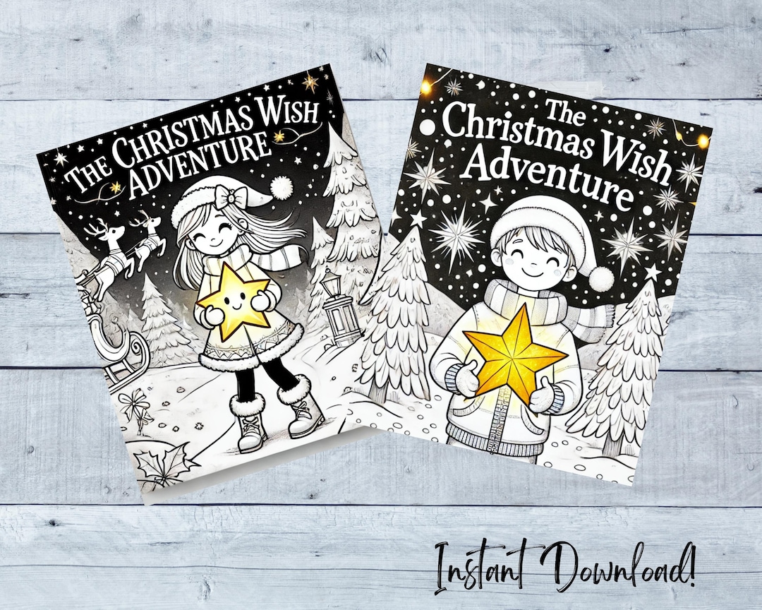 Personalized Kids Christmas Coloring Story Book PDF | Customizable ...
