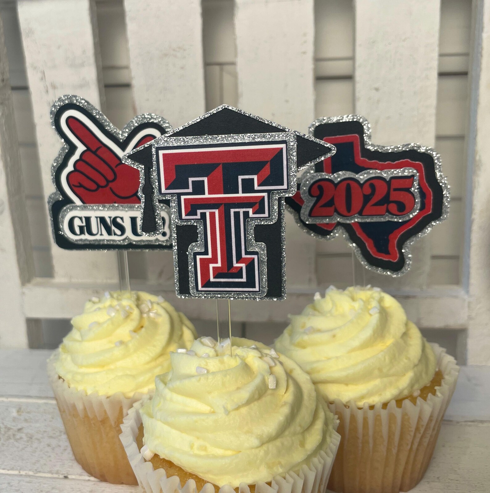 Texas Tech Cupcake Toppers – Red Raiders Party Decor – TTU Game Day ...