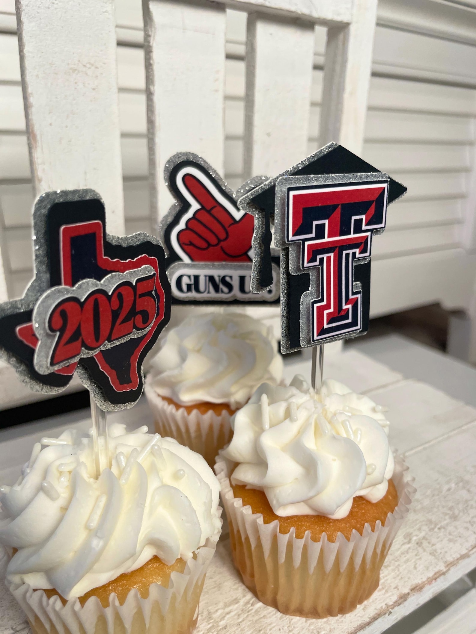 Texas Tech Cupcake Toppers – Red Raiders Party Decor – TTU Game Day ...