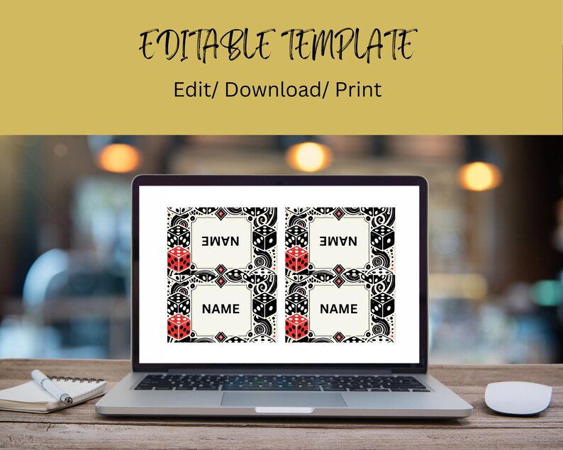 Editable Double-sided Bunco Name Tag Template | Printable Bunco Party ...