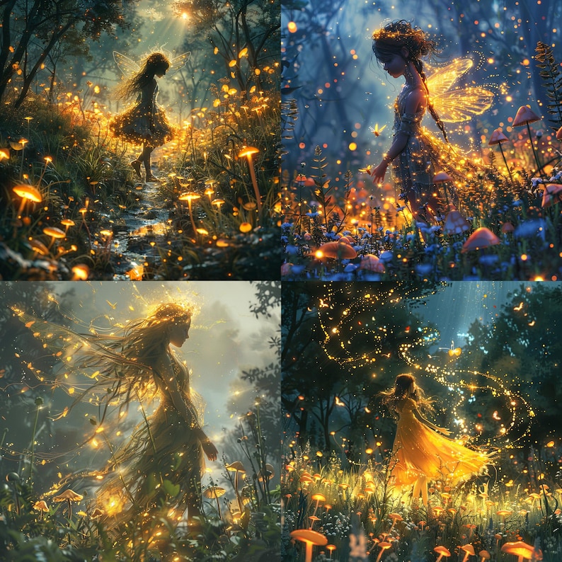 24 Magical Fairy Clipart, Magical Woodland Fairy Clipart, Whimsical ...