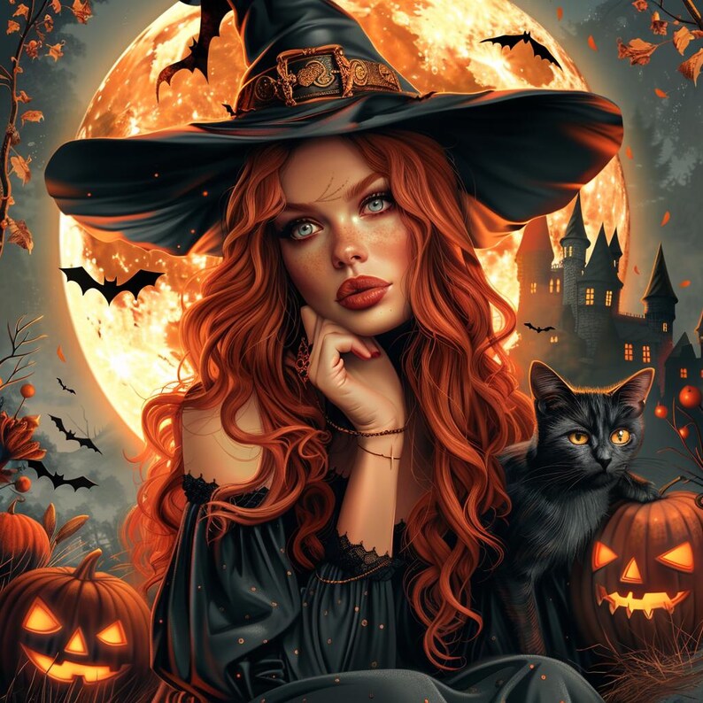 24 Halloween Witch Clipart, Spooky Halloween Art, Witch Clipart ...