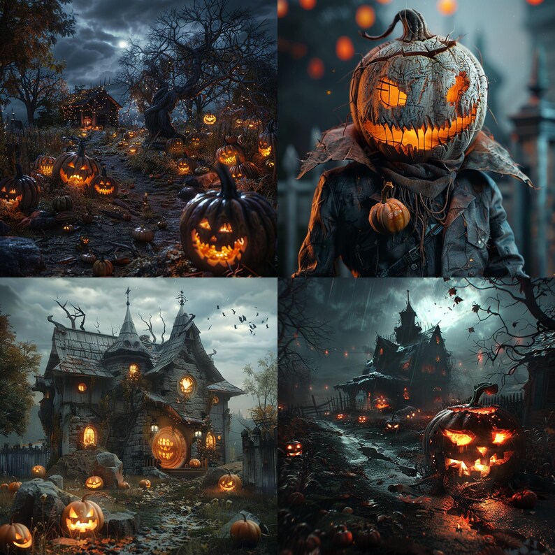 24 Spooky Halloween Haunted House Clipart, Halloween Pumpkin Jack-o ...