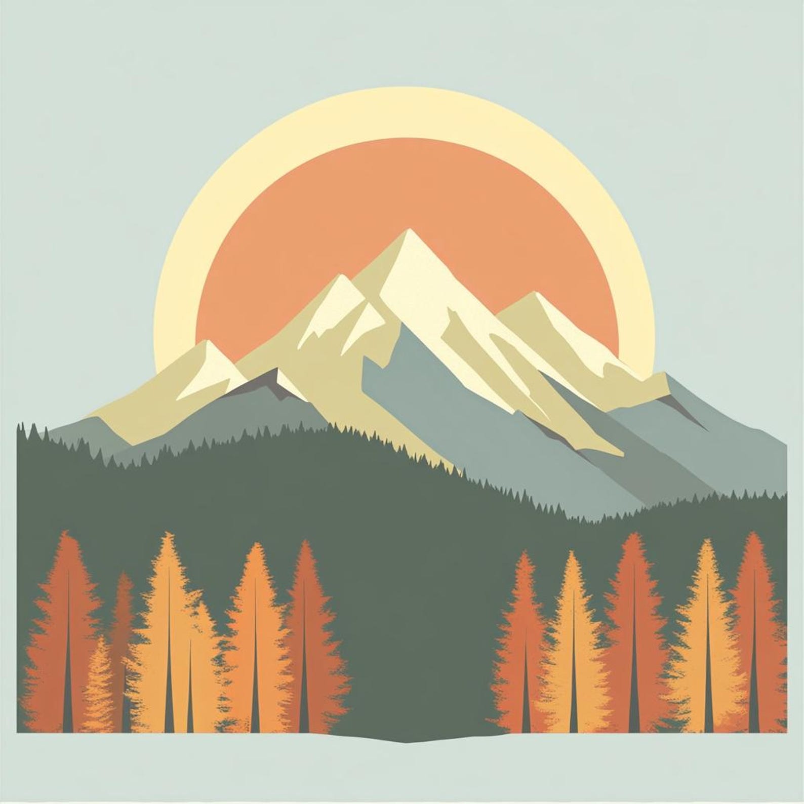 20 Scenic Mountain Landscape Clipart, Majestic Mountain Clipart, Alpine ...