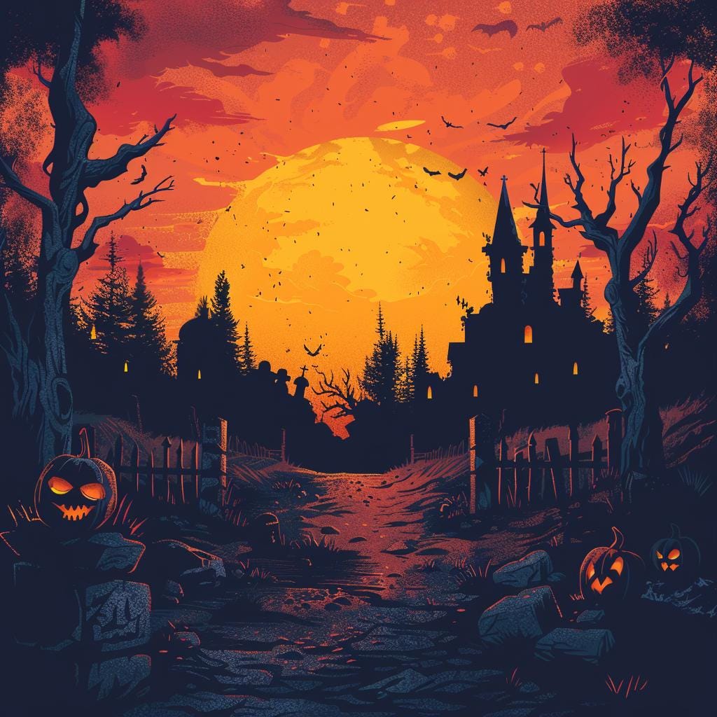 24 Halloween Haunted House Clipart, Spooky Haunted Village Clipart ...